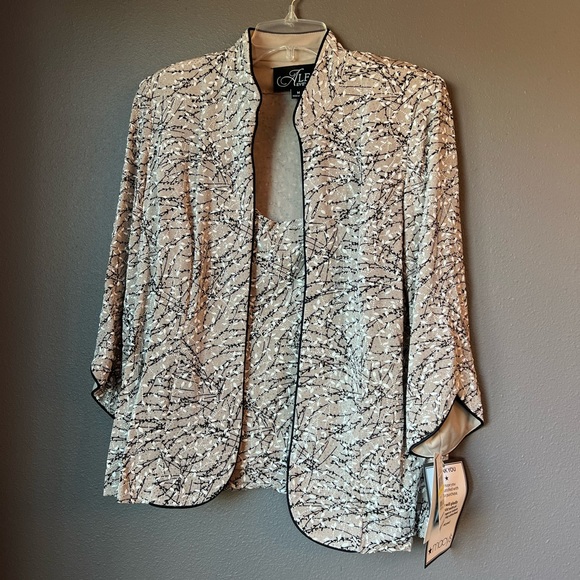 Alex Evenings | Jackets & Coats | Alex Evenings Printed Jacket And Top ...